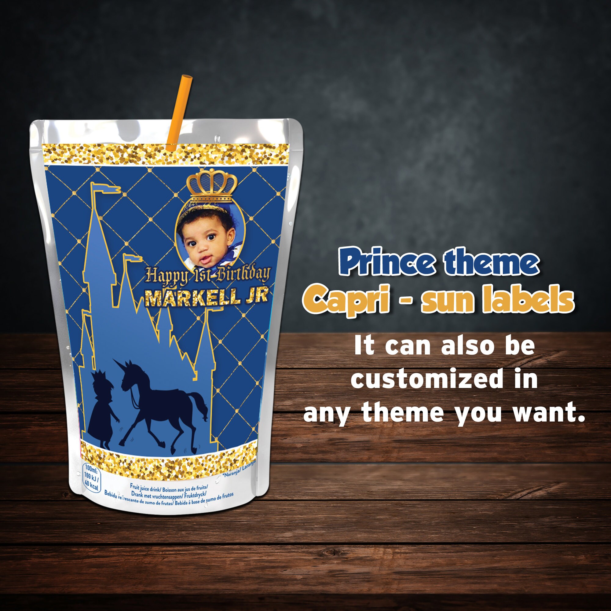 Royal Prince Birthday Favor Set Bundle Bottle Wrapper Caprisun - Etsy