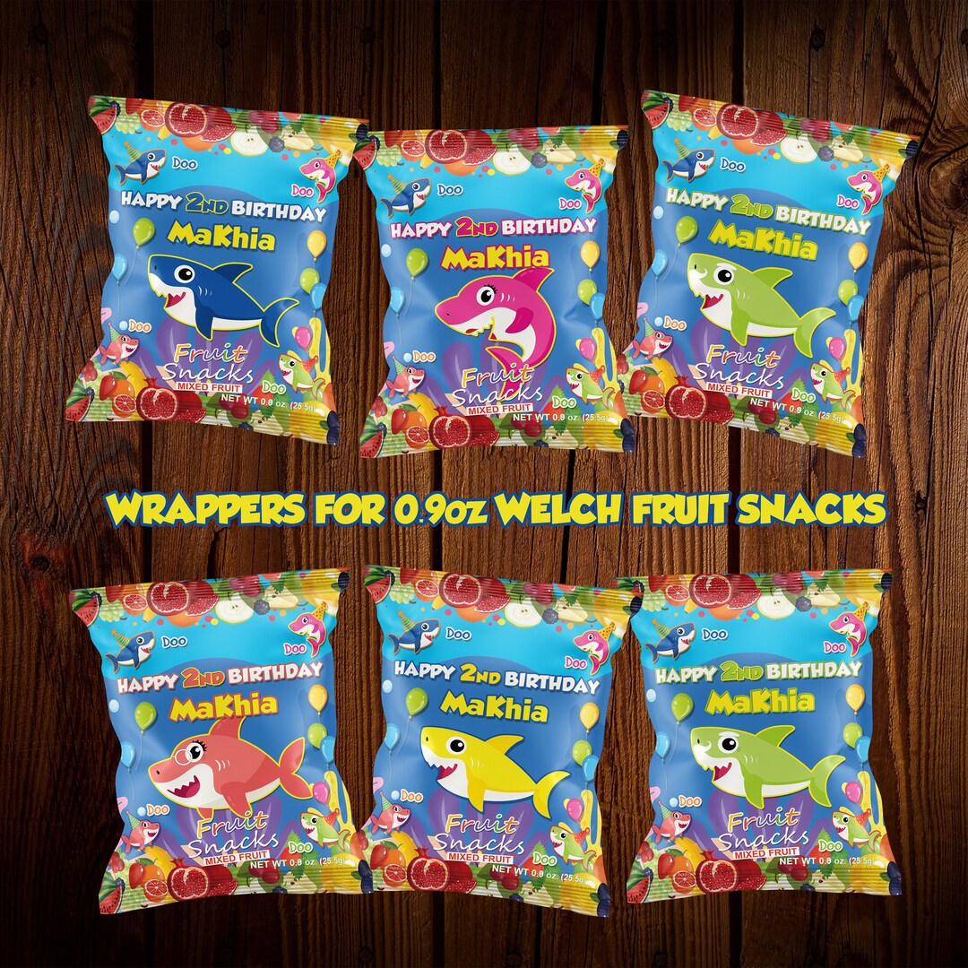 Shark Family Baby Fruit Snacks Labels Welch's Labels Fruit Snack ...