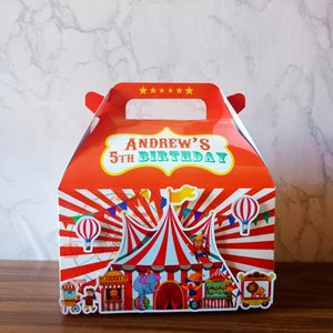 Carnival Theme Favor Box Personalized Treat Boxes for Birthday, Wedding ...