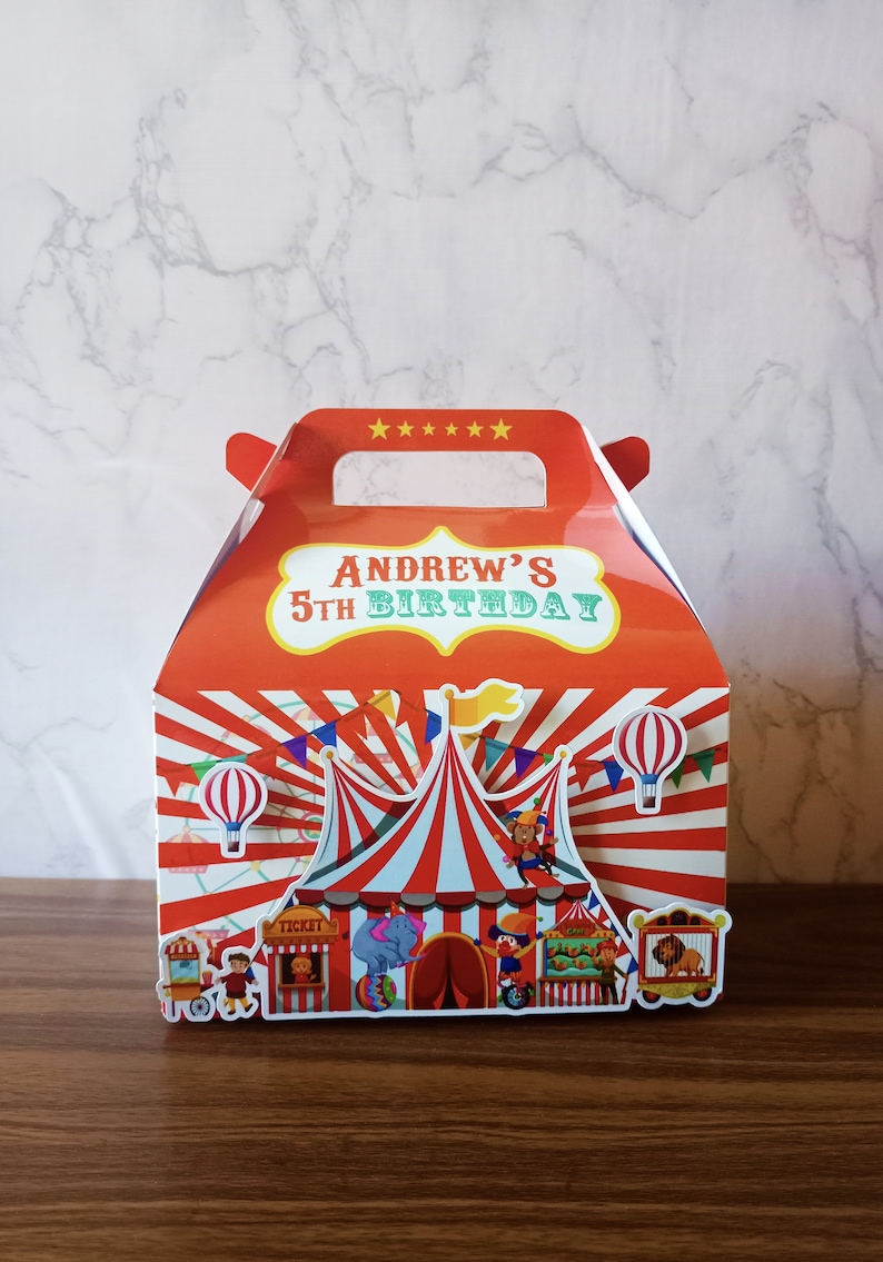 Personalized Carnival Favor Box: Circus Theme Treat Boxes - Etsy