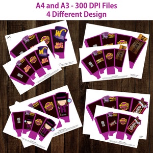 Buy Willy Wonka Popcorn Box for Wonka Birthday Party Food Box Online in ...