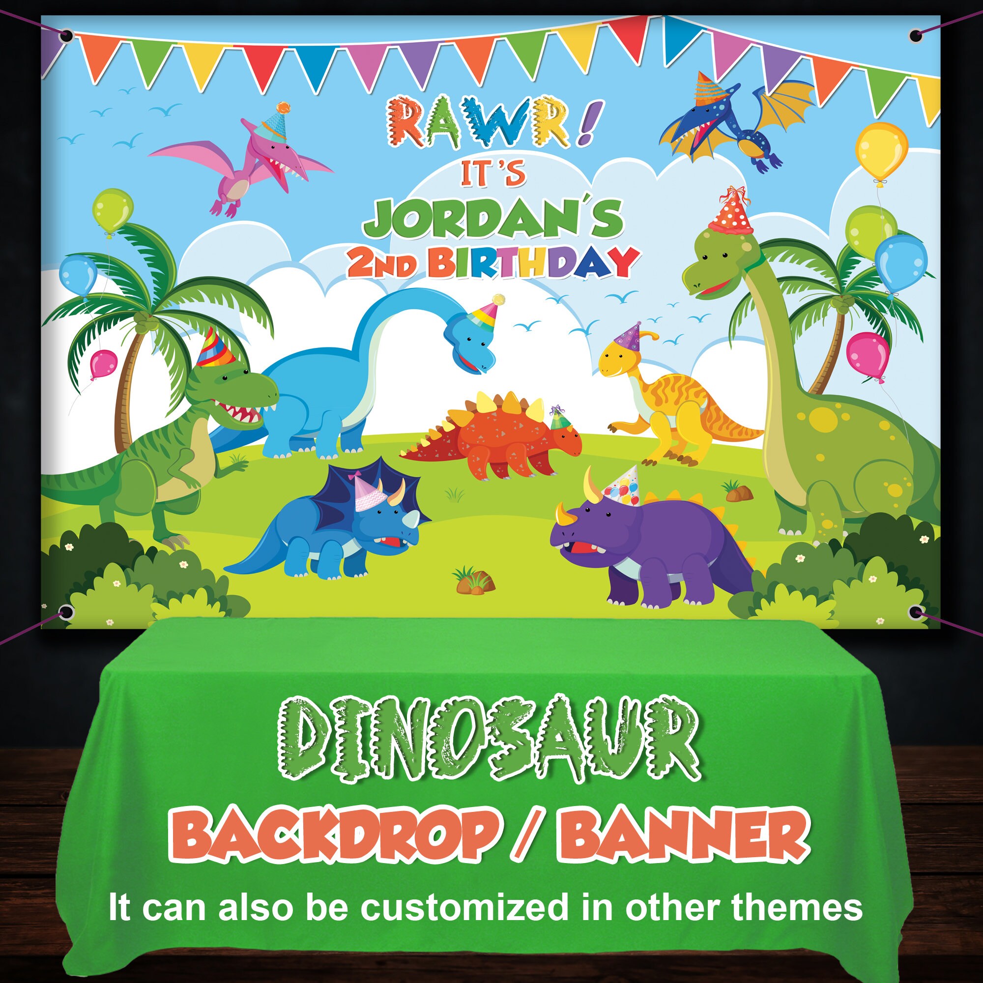 Dinosaur Backdrop Dinosaur Birthday Banner Dinosaur Roar | Etsy