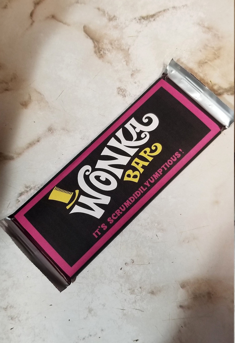 Willy Wonka Bar Wrapper Wonka Chocolate Bar Wrapper | Etsy