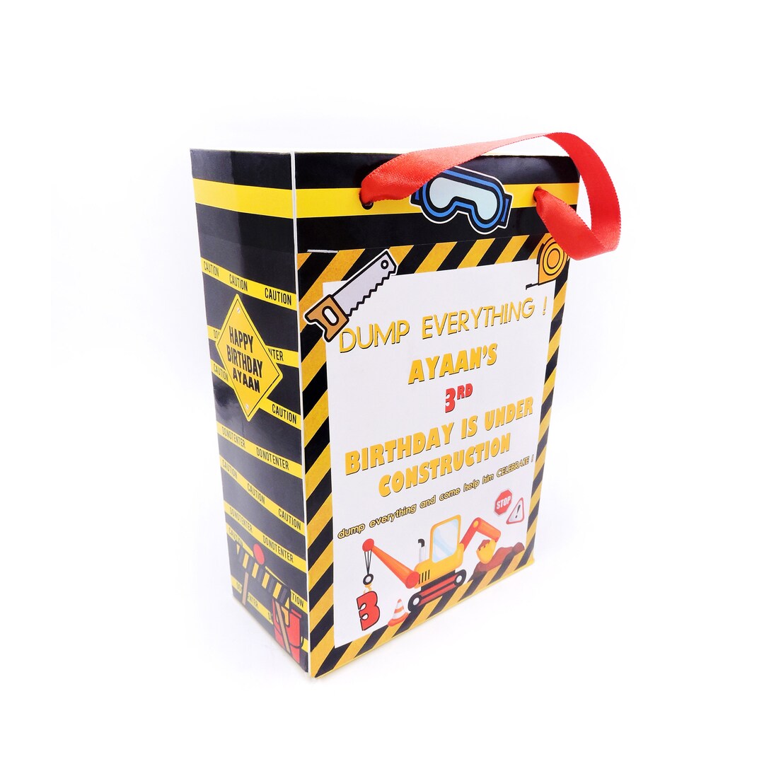 Construction Favor Bags Construction Theme Gift Bags Birthday - Etsy