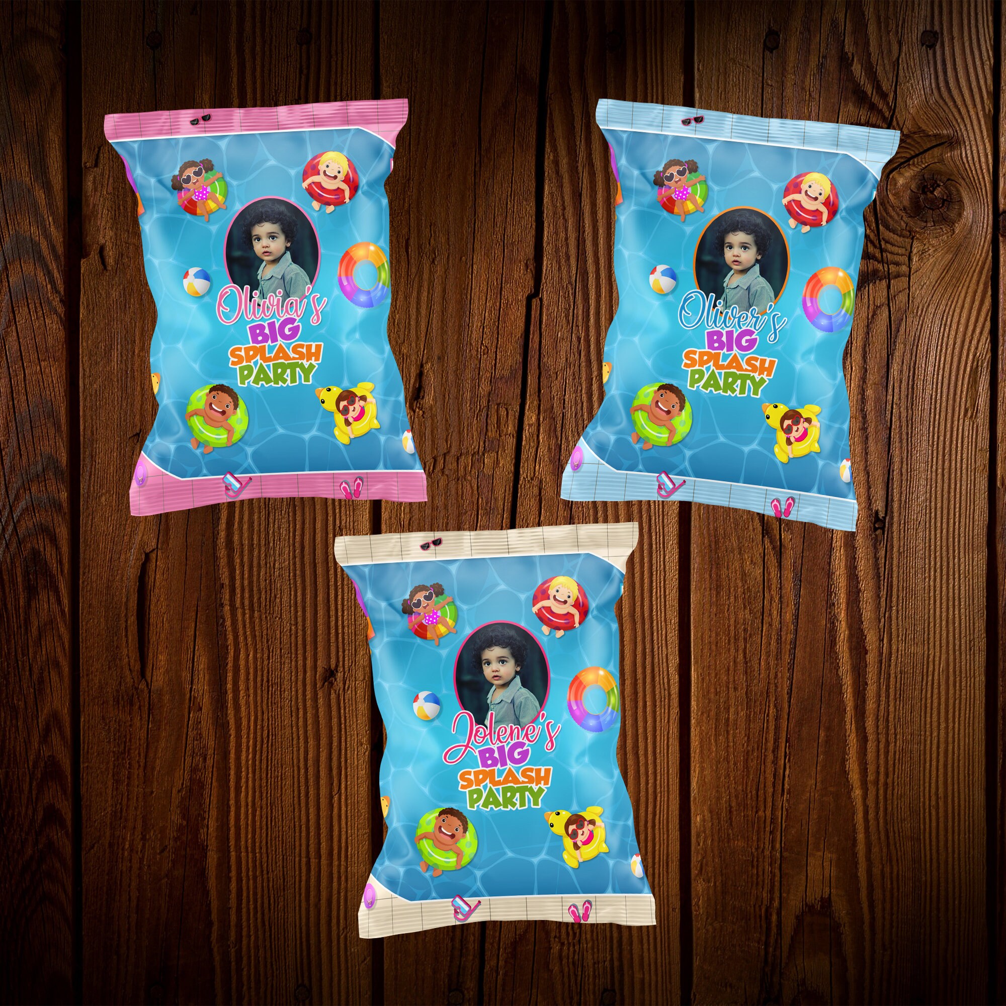 Splash Theme Chip Bags Blue Swimming Birthday Pool Party - Etsy