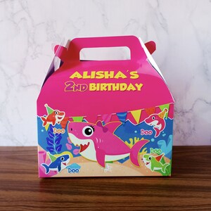 Pink Shark Baby Theme Gable Box Great Gift Boxes for Birthday, Wedding ...