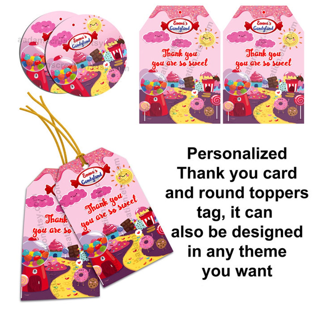 Candyland Birthday Gift Tag Candy Land Gift Tag Printables Birthday ...