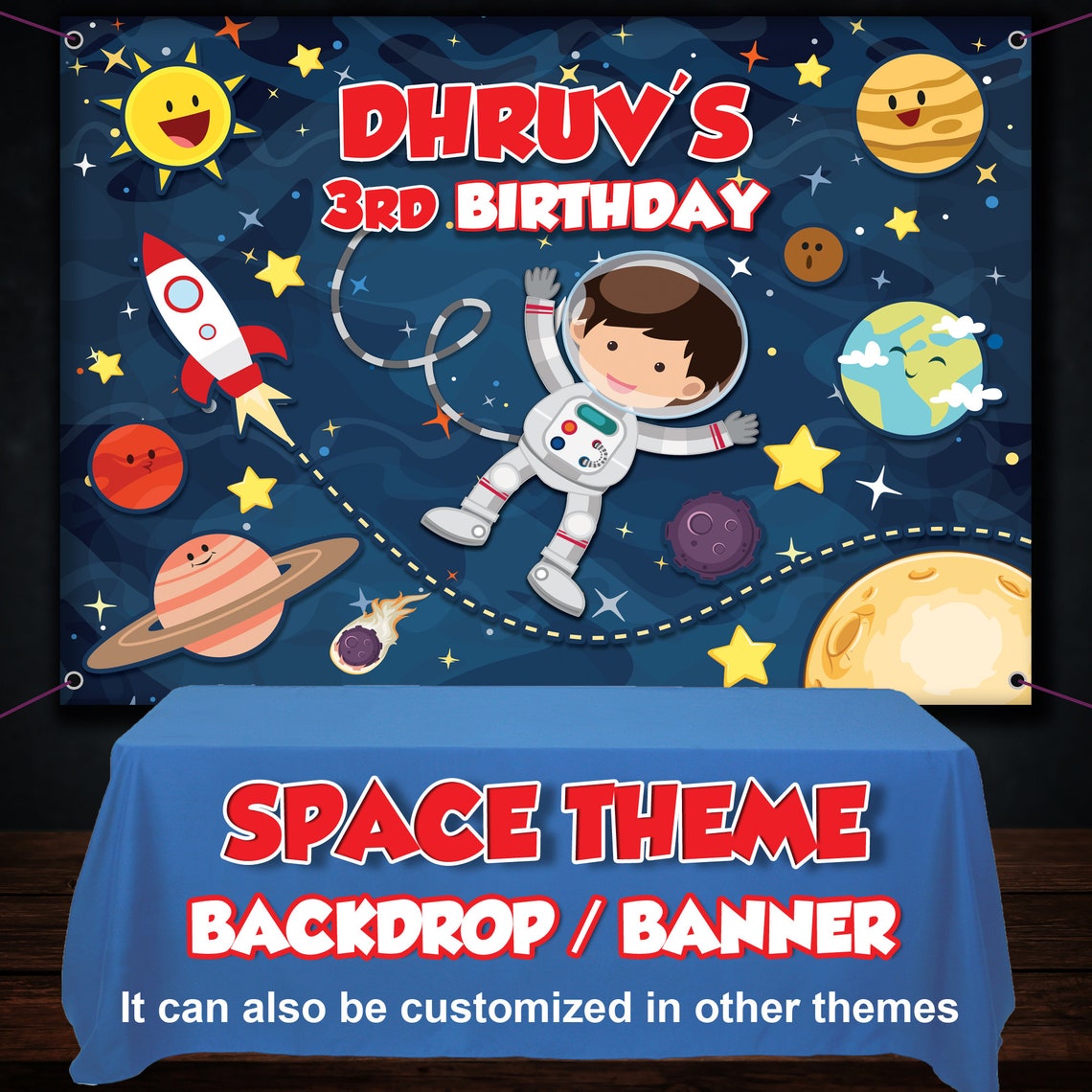 Space Backdrop Backdrop Printed Astronaut Backdrop Space Theme | Etsy