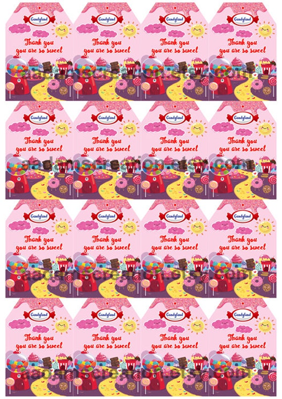 Sets candyland birthday gift tag candy land gift tag printables ...