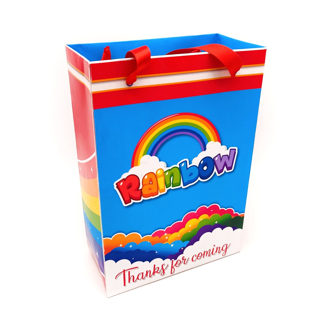 Rainbow Theme Treat Bags Rainbow Birthday Party Rainbow Gift Bags ...