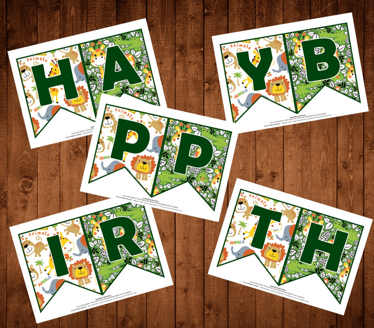 Jungle Theme Banner Animal Safari Personalized Garland Nursery - Etsy