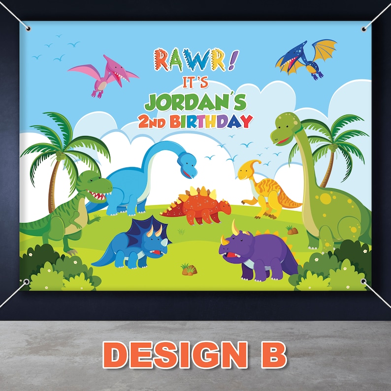 Dinosaur Backdrop Dinosaur Birthday Banner Dinosaur Roar | Etsy