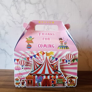 Carnival Theme Favor Box Personalized Treat Boxes for Birthday, Wedding ...