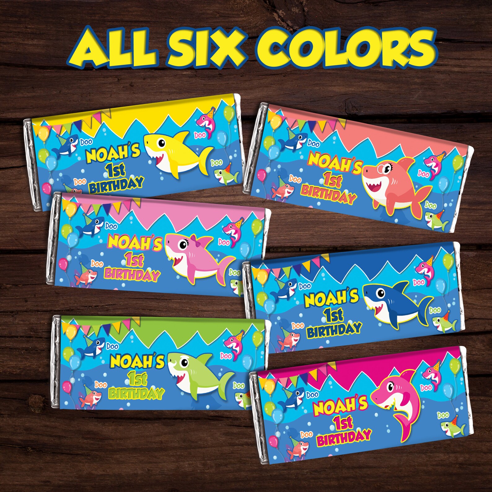 Blue Shark 1.55 Oz Chocolate Bar Wrapper Shark Baby Boy - Etsy