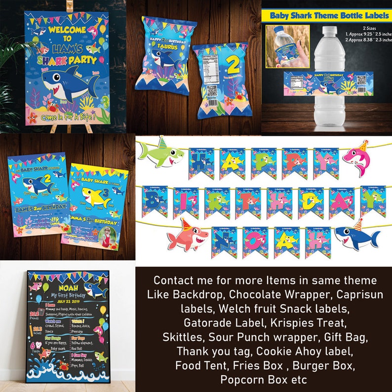 Shark Theme Welcome Birthday Sign Birthday Decor Welcome | Etsy
