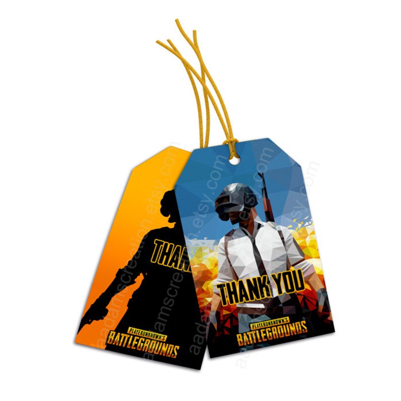 Personalized PUBG Birthday Thank You Tags (digital Download - Etsy