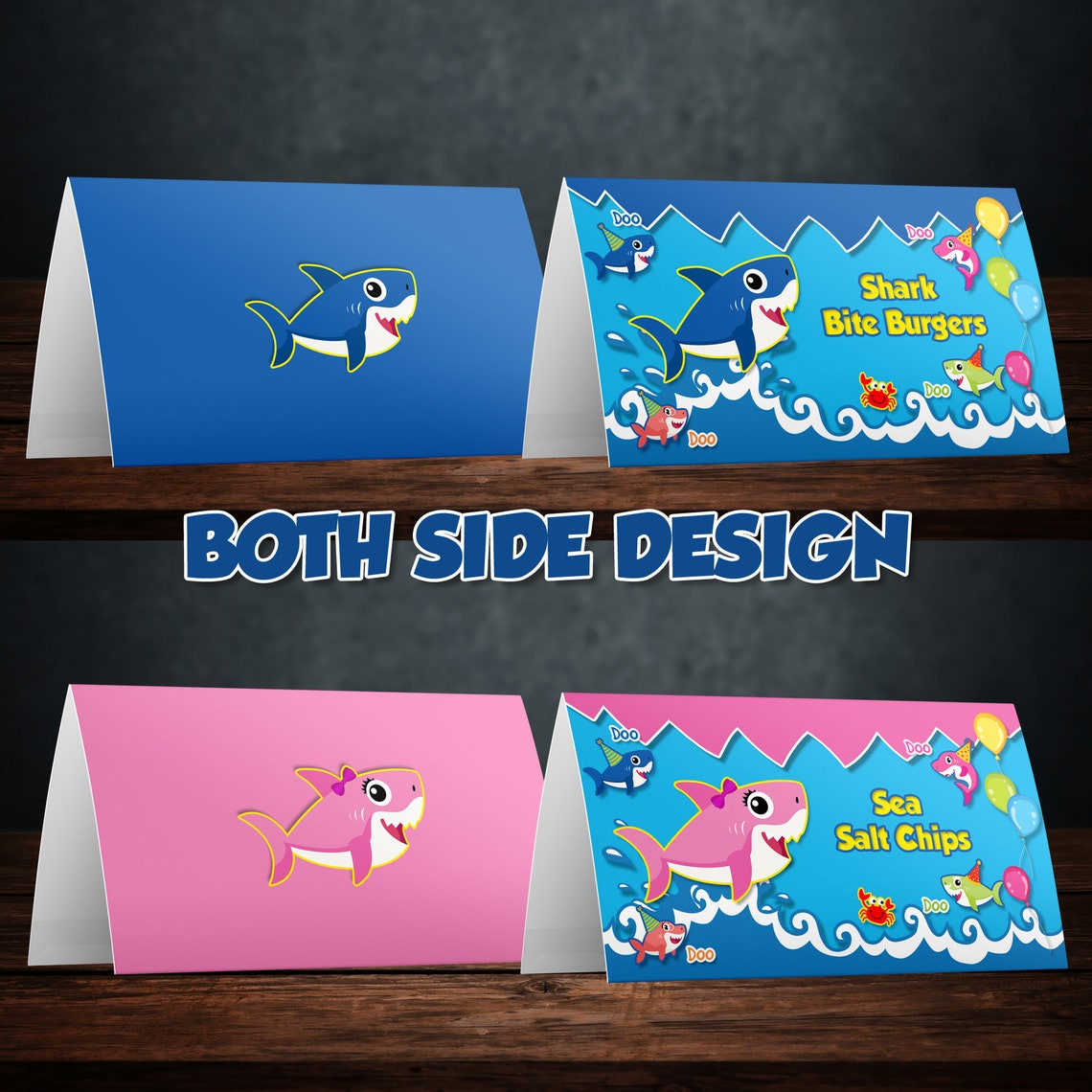 Shark Food Tent Pink Shark Food Card Shark Food Labels Personalized ...