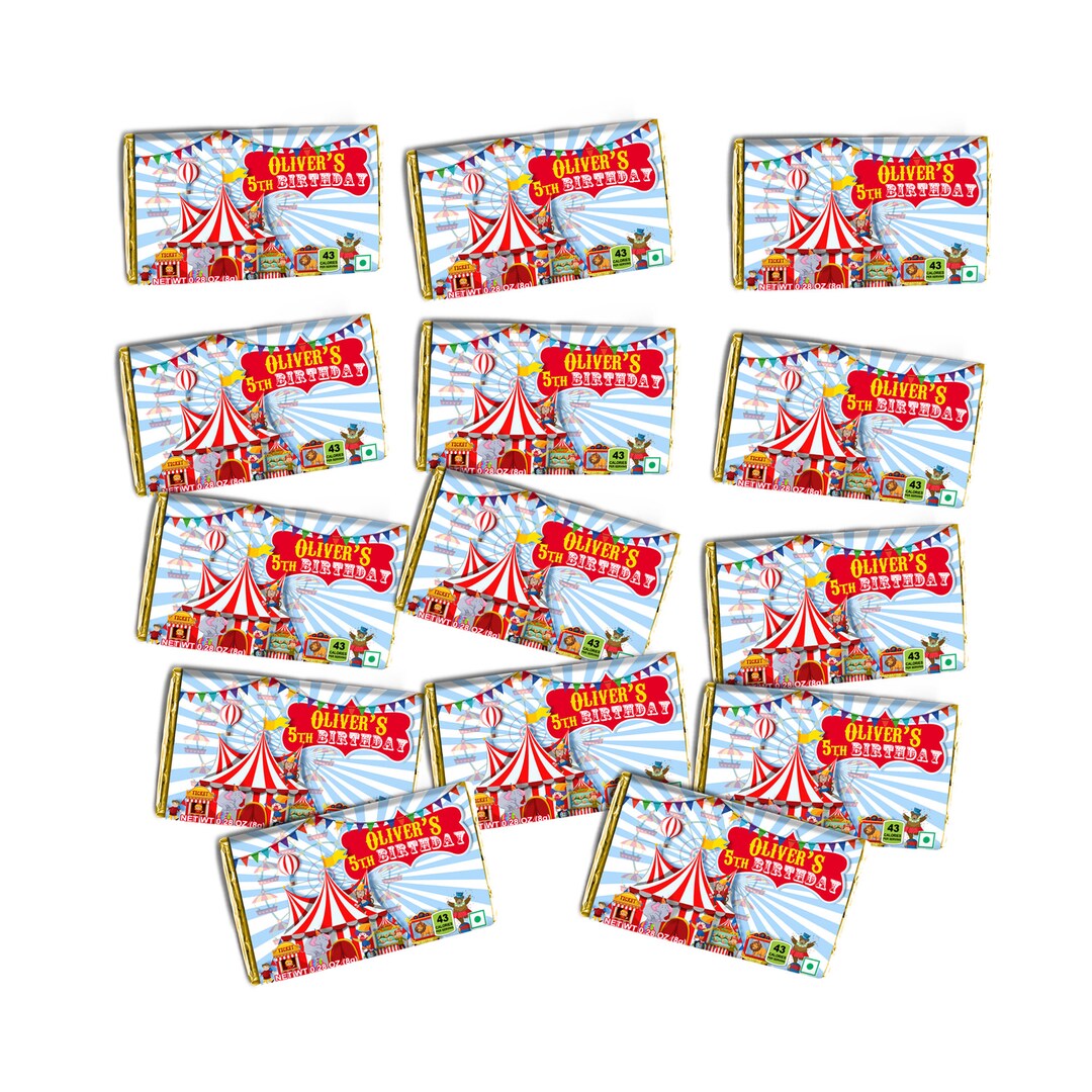 Carnival Circus Theme Mini Chocolates Pack Homemade Candy Mini Bars ...