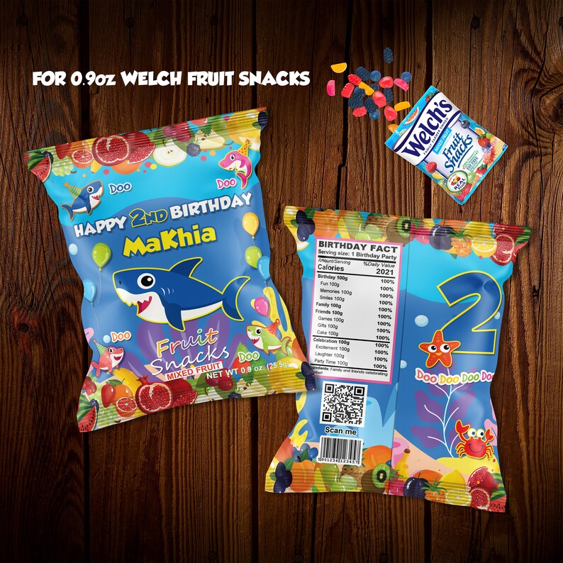 Shark Family Baby Fruit Snacks Labels Welch's Labels Fruit - Etsy