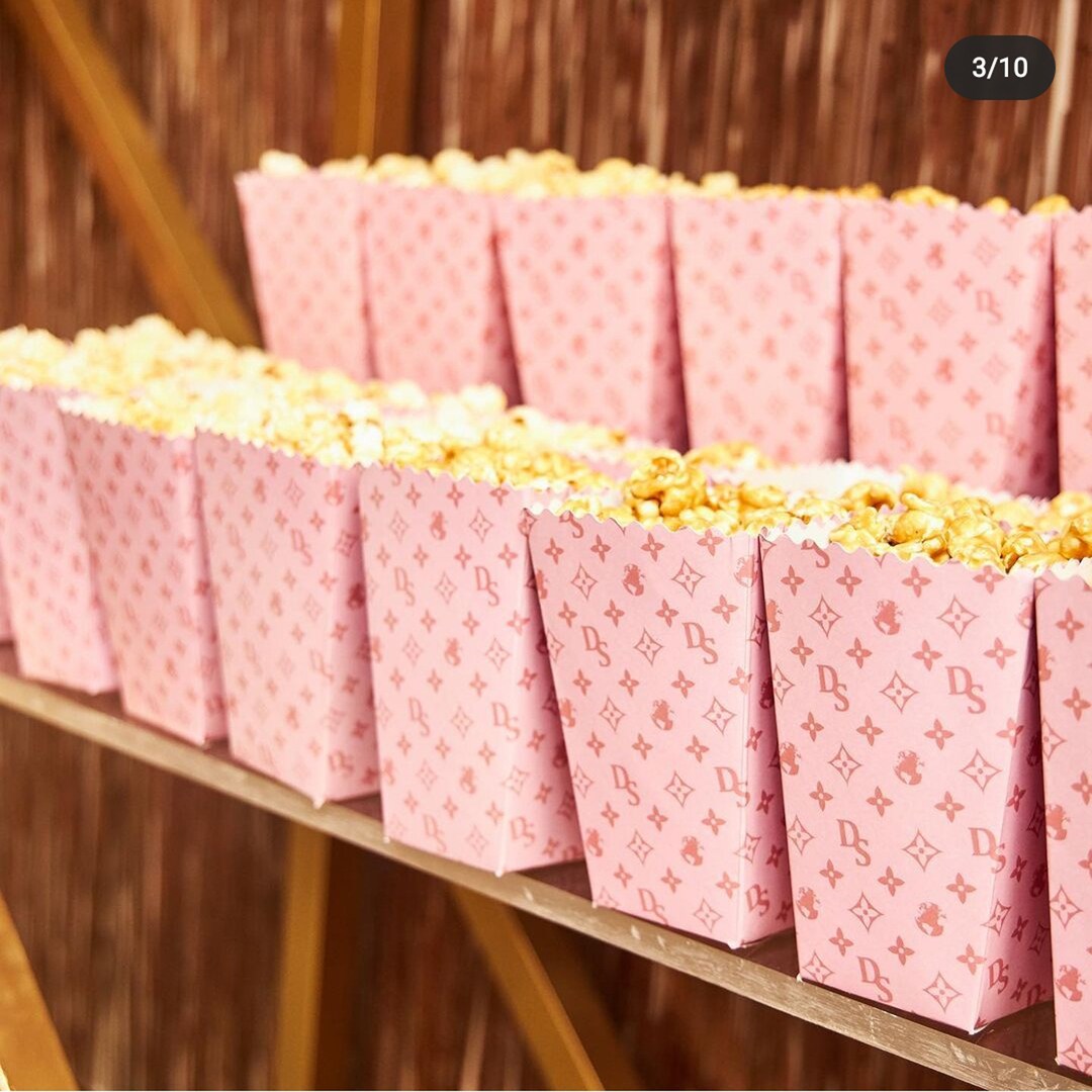 Custom Theme Popcorn Boxes Personalized Popcorn Box Party Favor Party ...