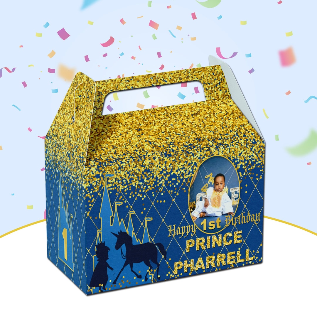 Prince Theme Favor Box Personalized Gift Boxes for Birthday, Weddings ...