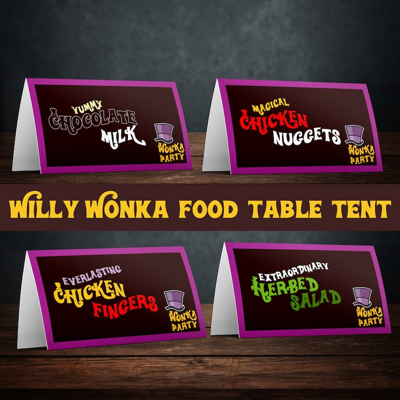 Buy Willy Wonka Theme Food Tent Food Labels Chocolate Factory Online in ...