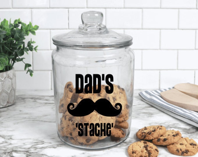 Father's Day Decal - Dad's Candy Jar Decal - Dad's Stache Sticker - Dad ...