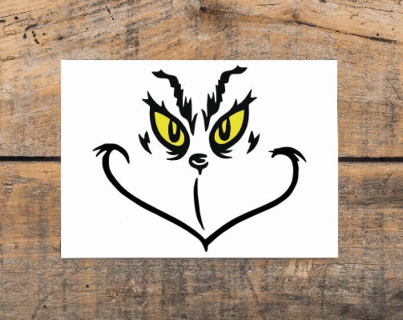 Grinch Face Decal Grinch Face Sticker Christmas Decal - Etsy