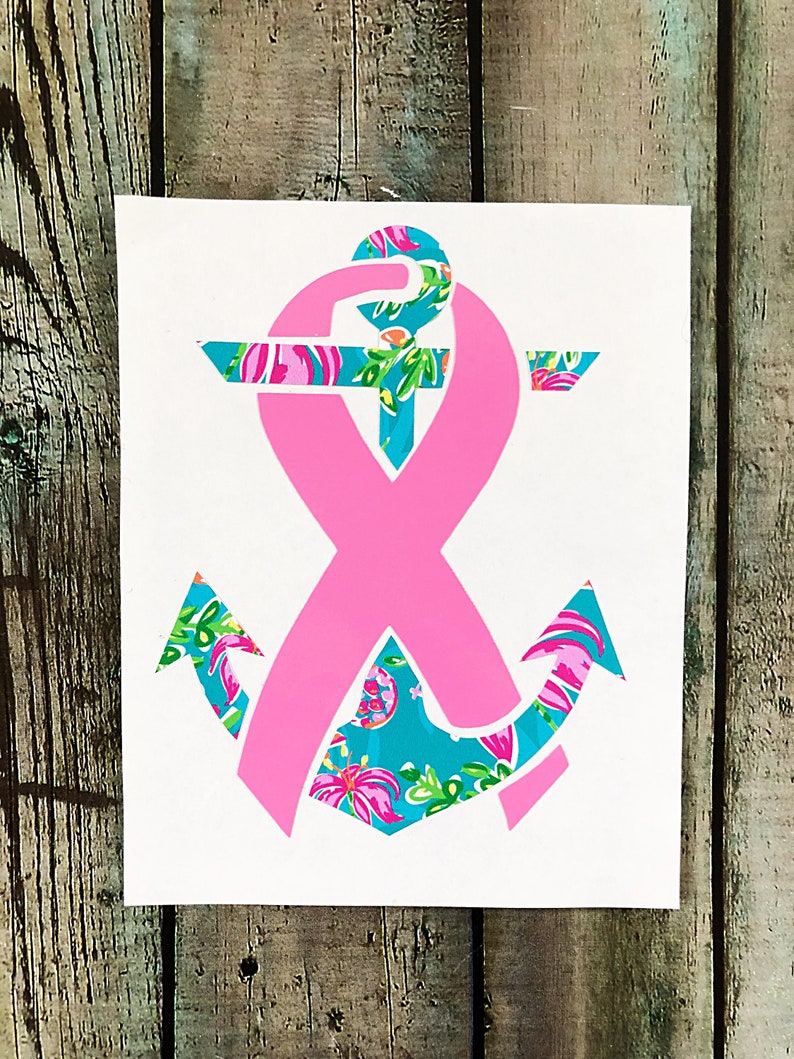 Breast Cancer Anchor Decal Pink Ribbon Decal Breast Cancer | Etsy