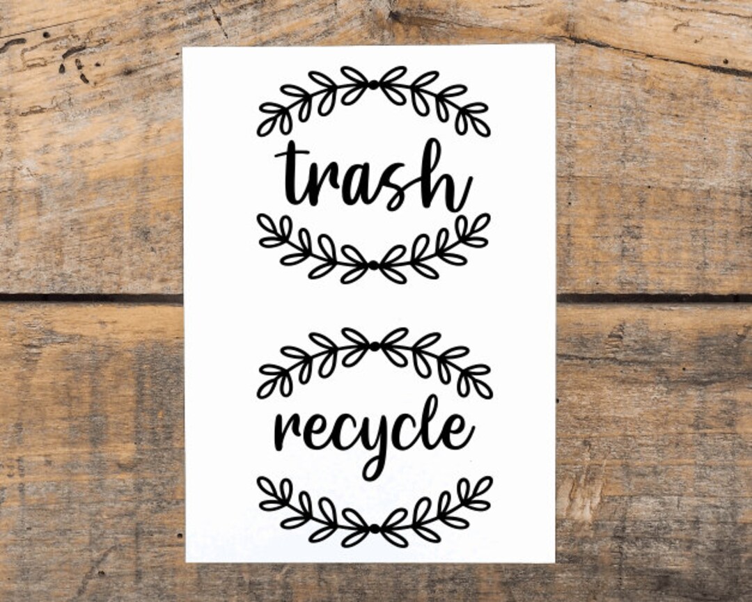 Trash and Recycle Decal Set Trash and Recycle Stickers - Etsy