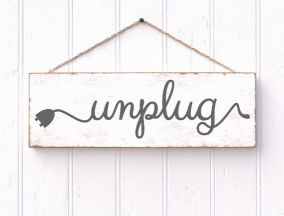Unplug Vinyl Decal Unplug Sign Decal Unplug and Unwind | Etsy