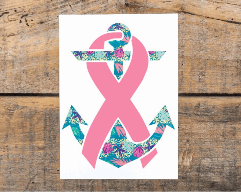Breast Cancer Anchor Decal Pink Ribbon Decal Breast Cancer - Etsy