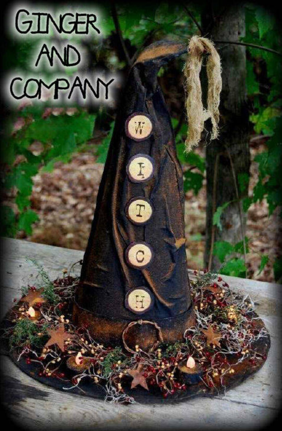 Salem Witch Hat With Grungy Tea-lites - Etsy