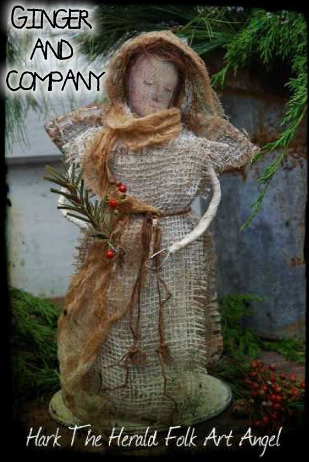 Hark the Herald Folk Art Angel - Etsy