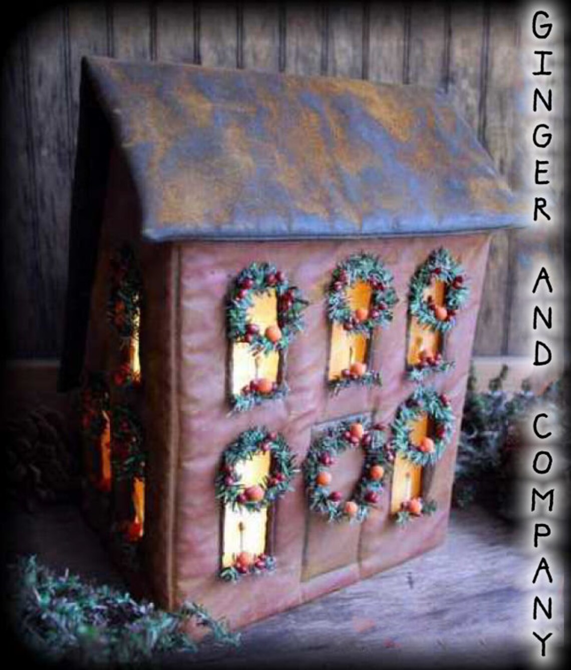 New England Salt Box Christmas House Luminare - Etsy