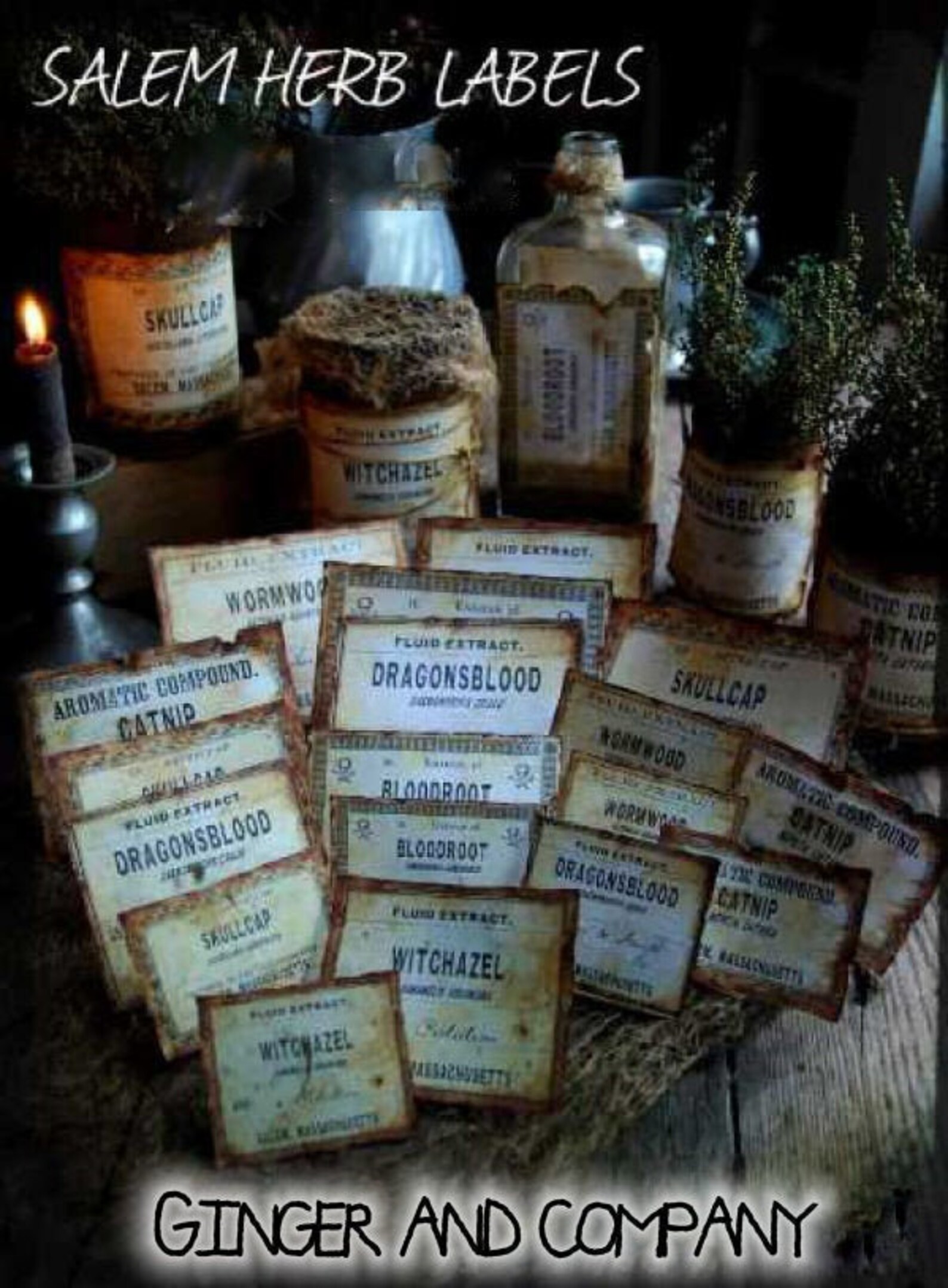 Salem Herb Extract Label Collection 1 - Etsy