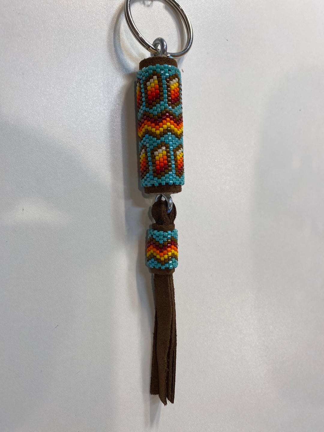 Native American Beaded Keychain - Etsy