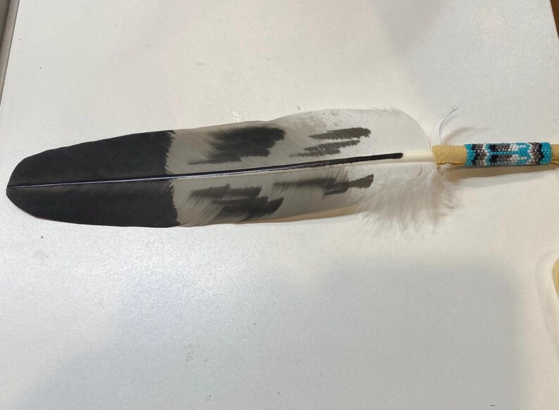 Native American Beaded Imitation Eagle Turkey Feather - Etsy