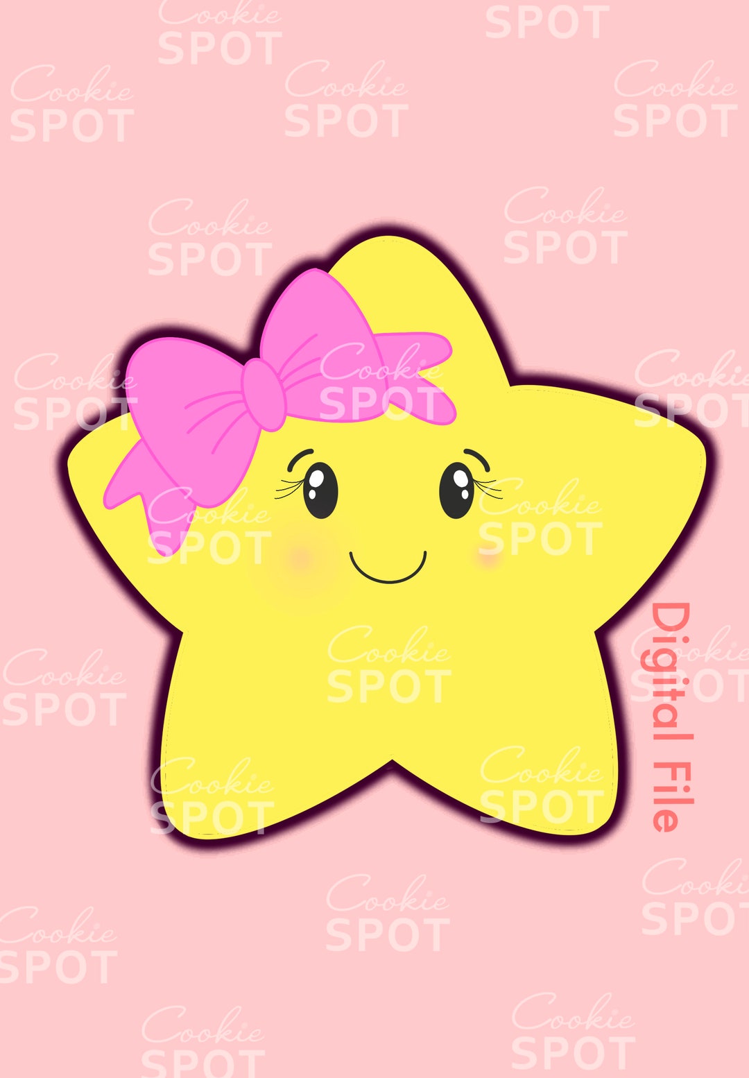 Star With Bow Cookie Cutter STL File: 4" Size (digital Download) - Etsy