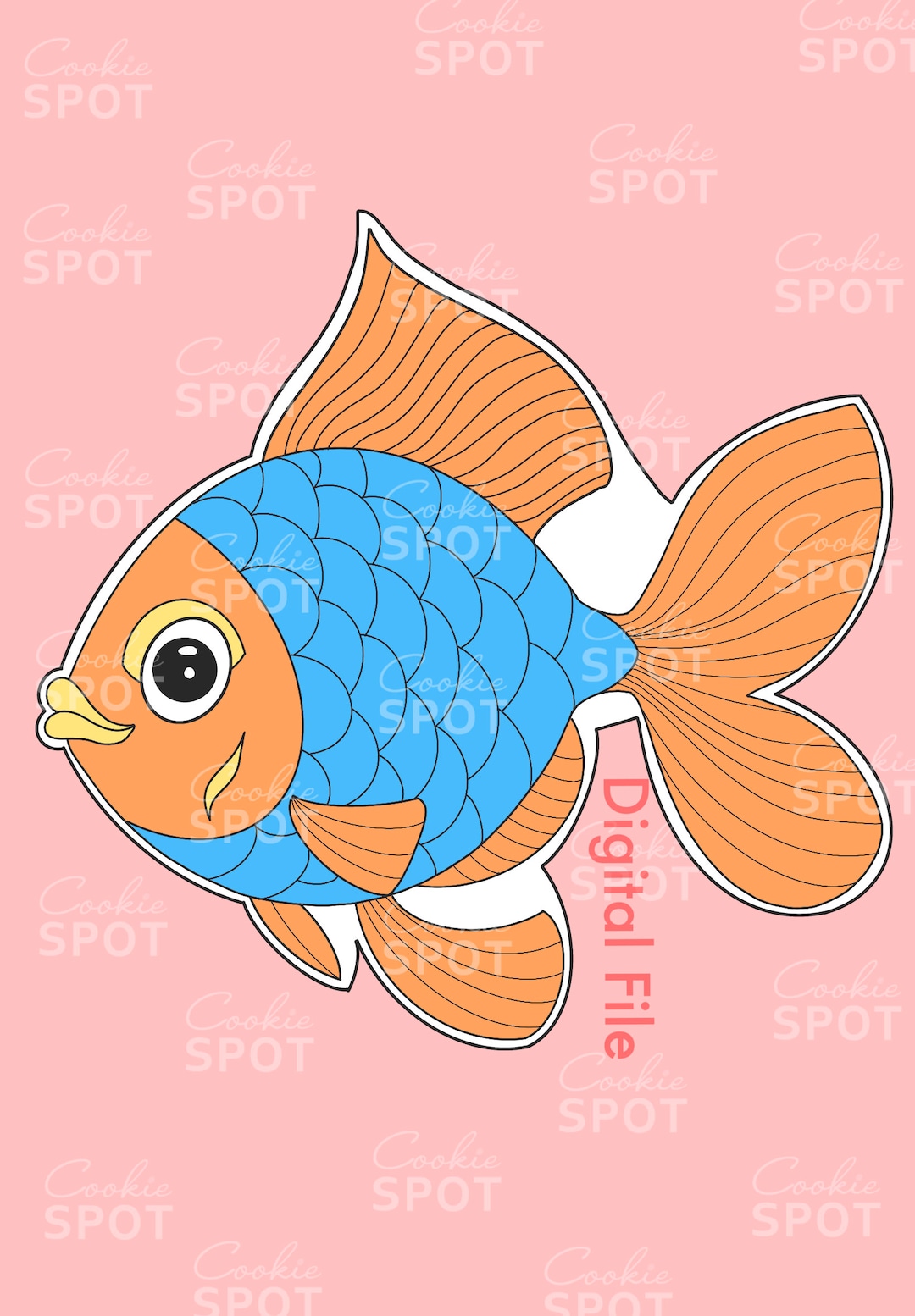 DIGITAL - Goldfish Cookie Cutter STL File Instant Download 4.5" Cookie ...