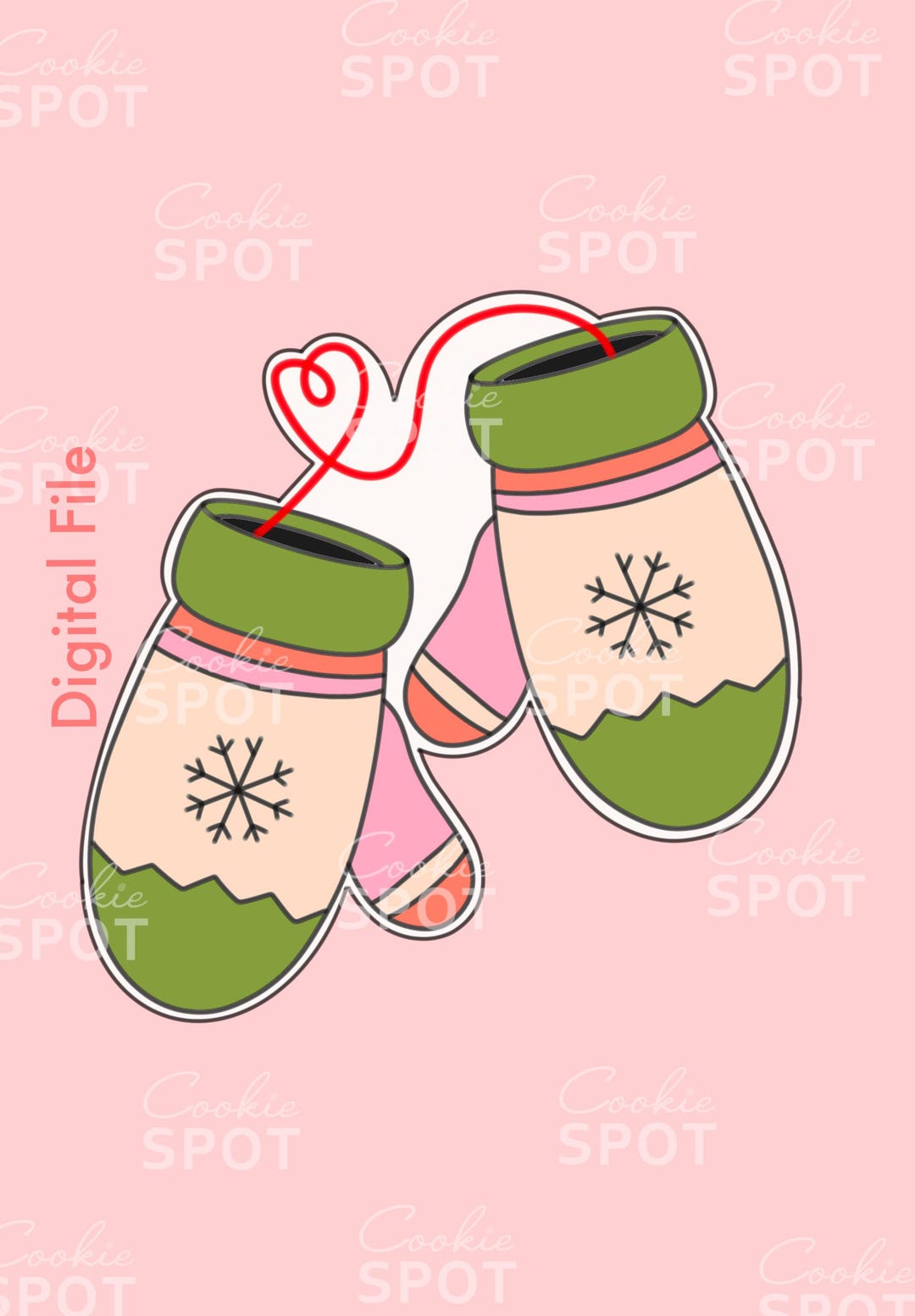 DIGITAL Mittens Cookie Cutter STL File Instant Download 4 Cookie Size ...