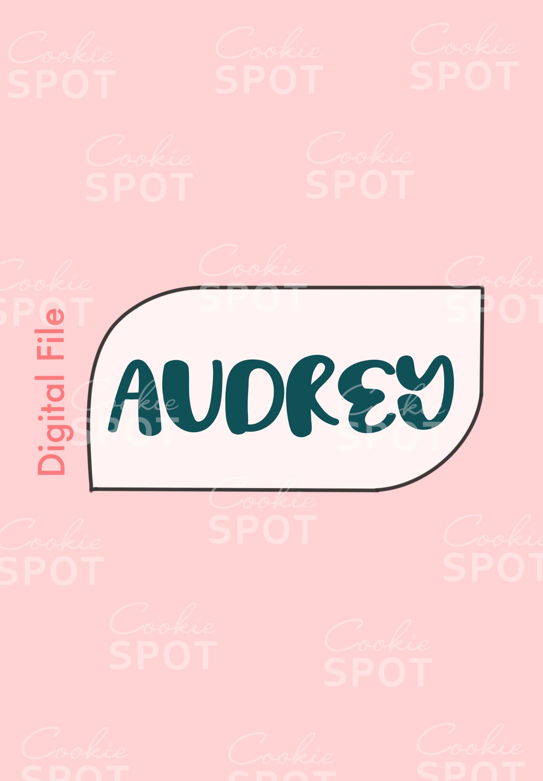 DIGITAL - Plaque "audrey" Cookie Cutter STL File Instant Download 3.5 ...