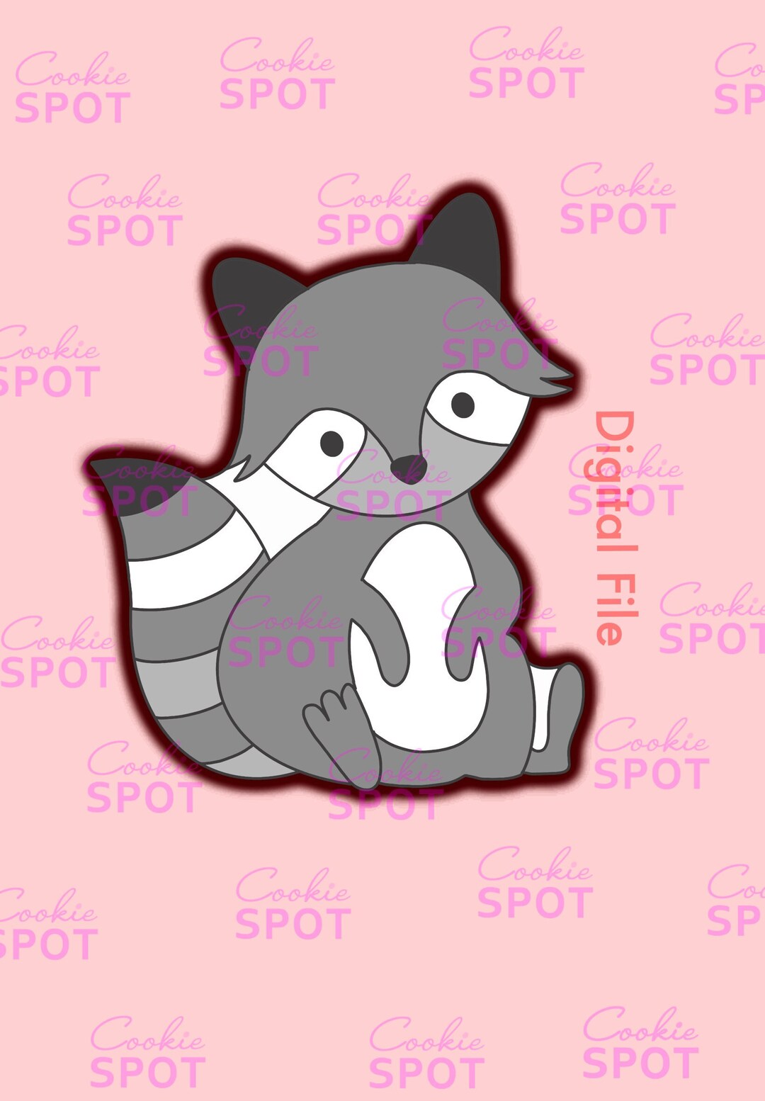 DIGITAL - Raccoon Cookie Cutter STL File Instant Download 3.5" Cookie ...