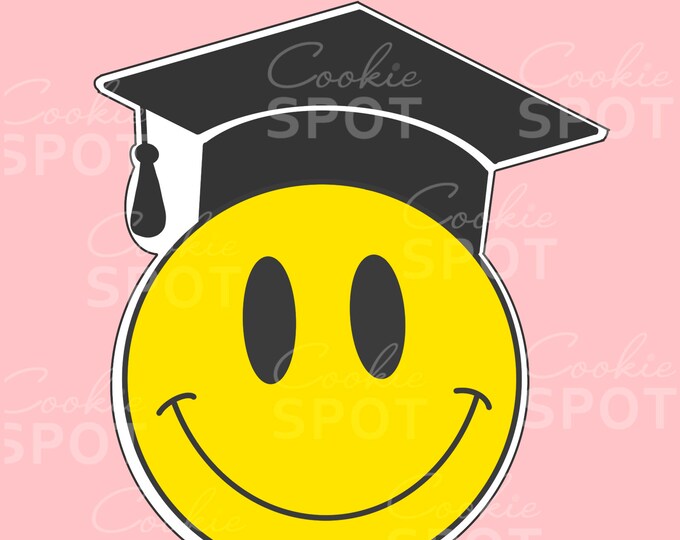 Smiley Face Grad Cookie Cutter - Etsy