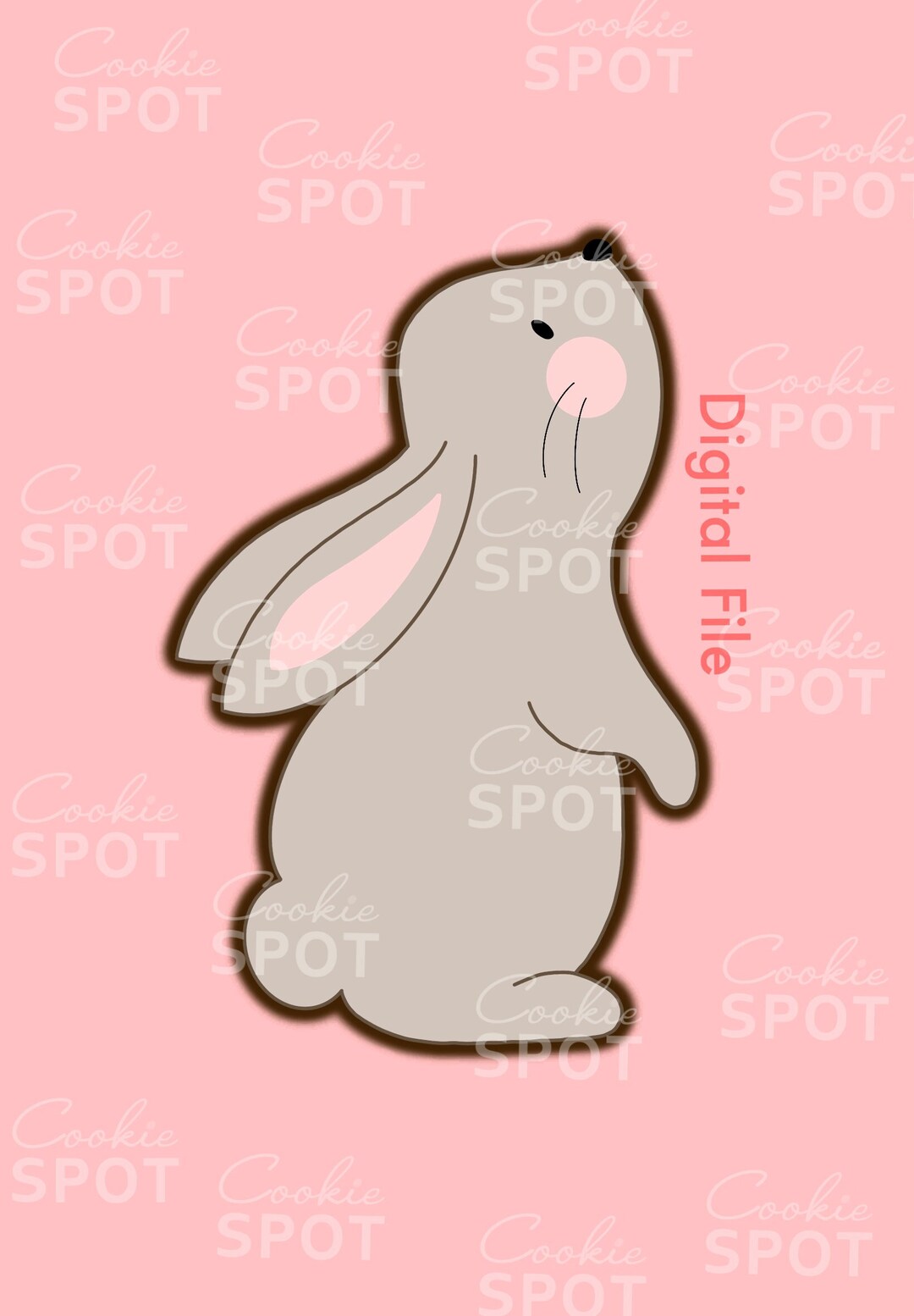 DIGITAL - Bunny Cookie Cutter STL File Instant Download 4.5" Cookie ...