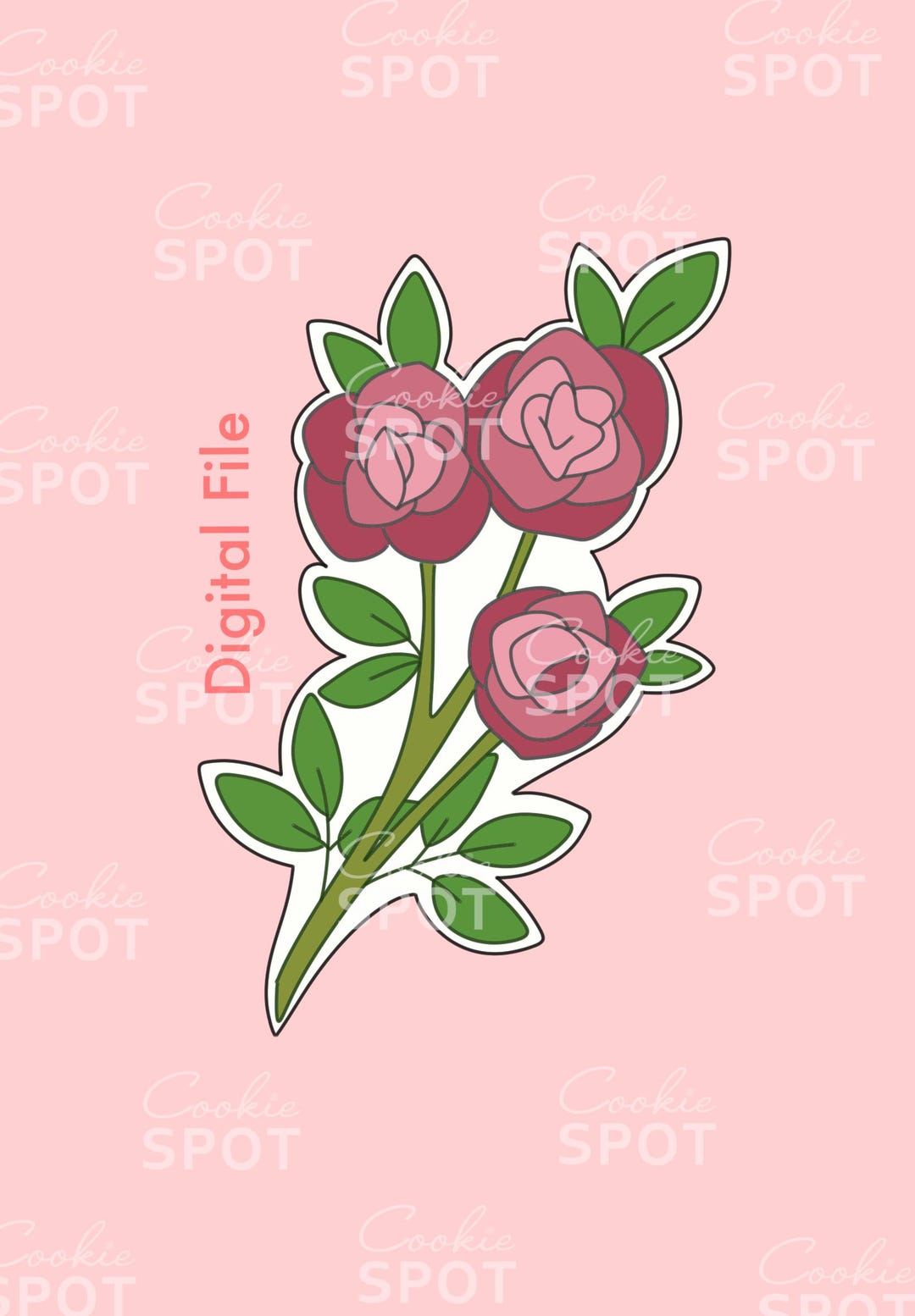 DIGITAL - Roses Cookie Cutter STL File Instant Download 4.5" Cookie Size - Etsy