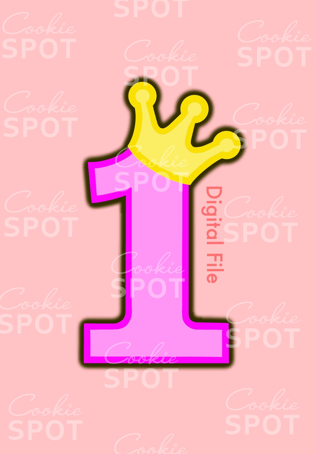 DIGITAL - Number One With the Crown Cookie Cutter STL File Instant ...