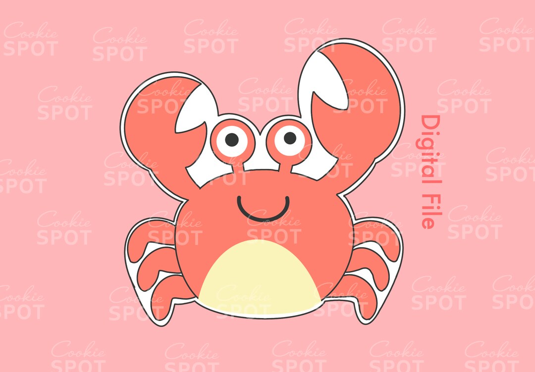DIGITAL - Crab Cookie Cutter STL File Instant Download 3.5" Cookie Size ...