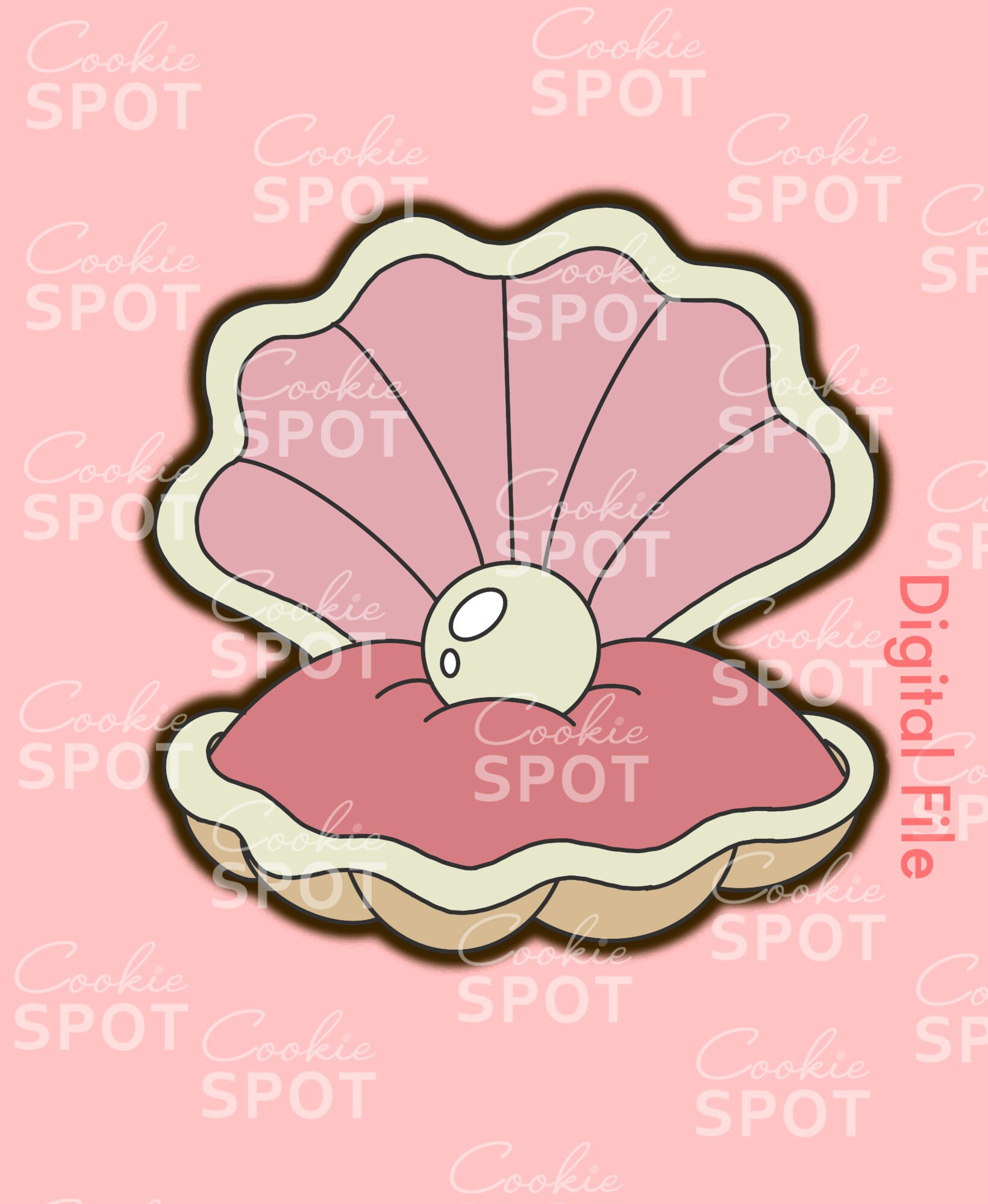 Pearl Sea Shell Cookie Cutter STL File Instant Download 4 Cookie Size - Etsy