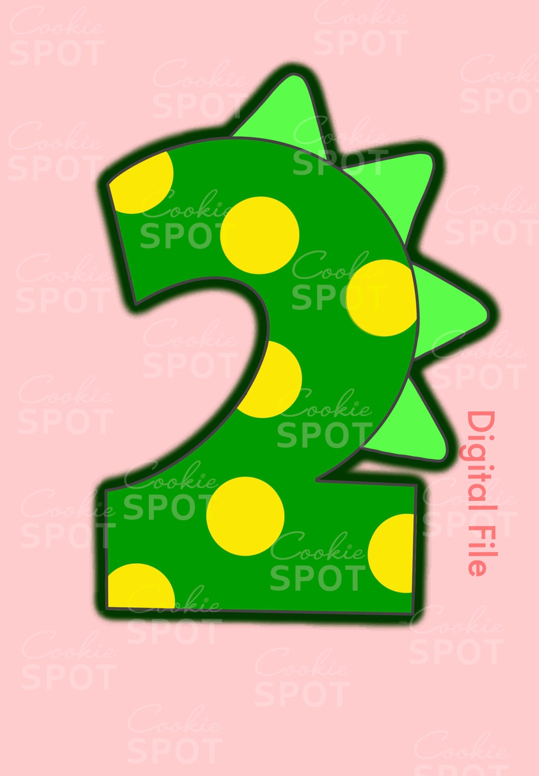 DIGITAL - Number 2 With Spikes Cookie Cutter STL File Instant Download ...